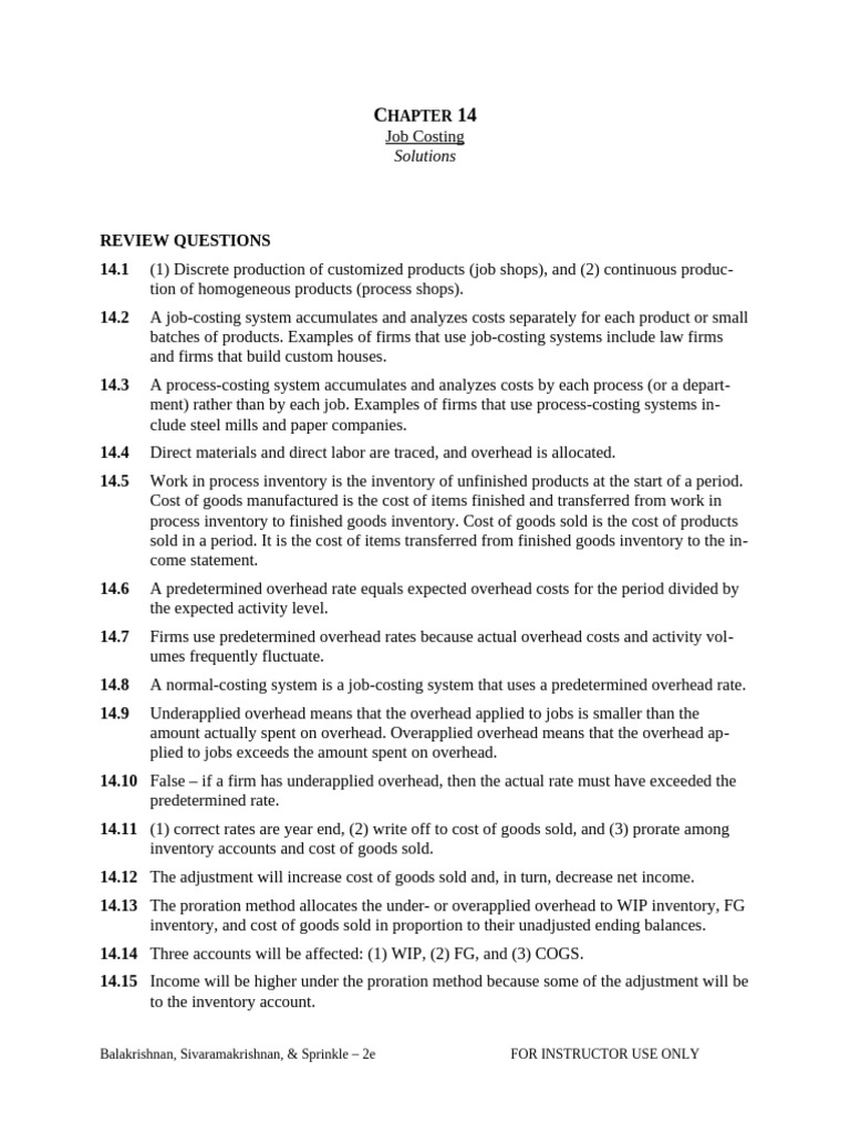 Chapter 14 Solutions BSS 2e | PDF | Cost Of Goods Sold | Inventory