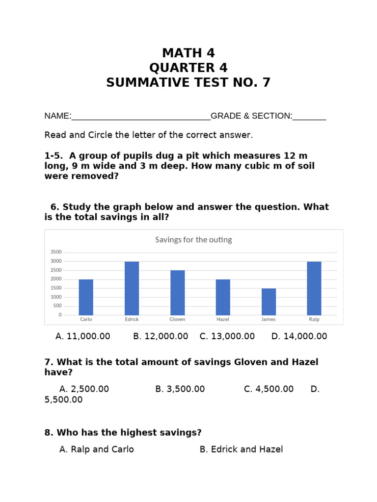 Summtive or Reviewer q4 Math 7 | PDF | Area | Metrology