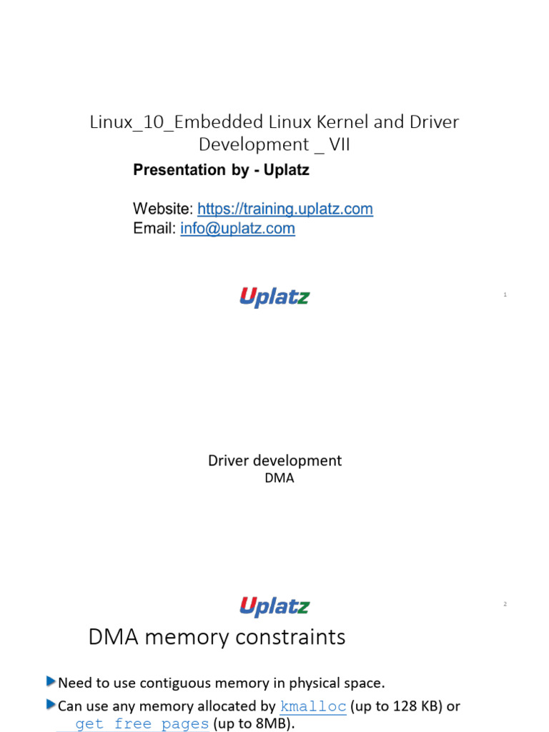 Linux Kernel DMA and Driver Development | PDF | Device Driver | Kernel (Operating System)
