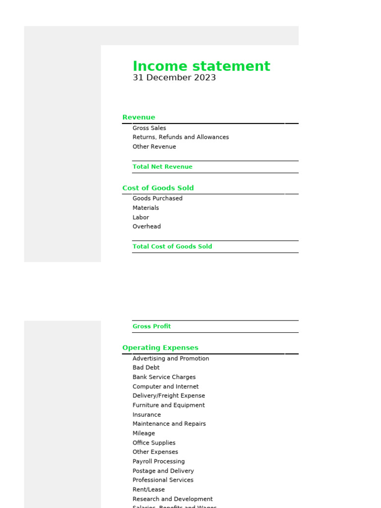 2023 Multi-Step Income Statement Template | PDF | Expense | Net Income
