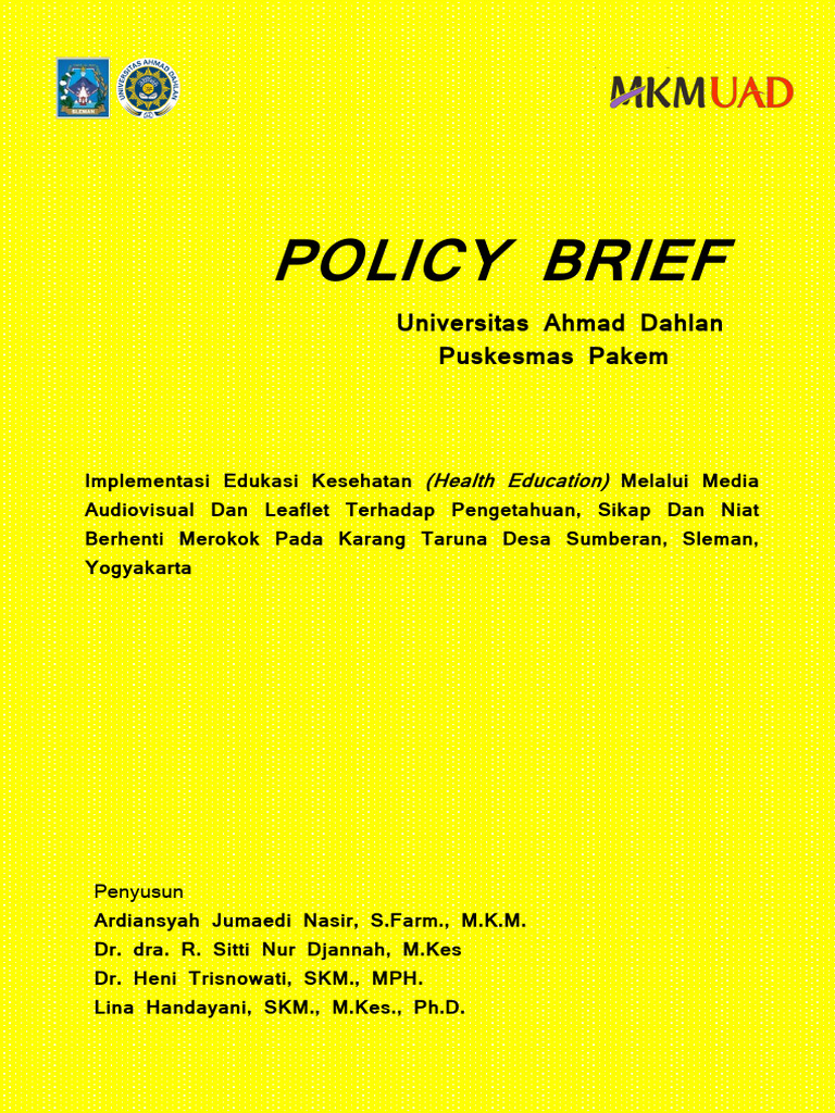 Policy Brief Implementasi Health Education | PDF