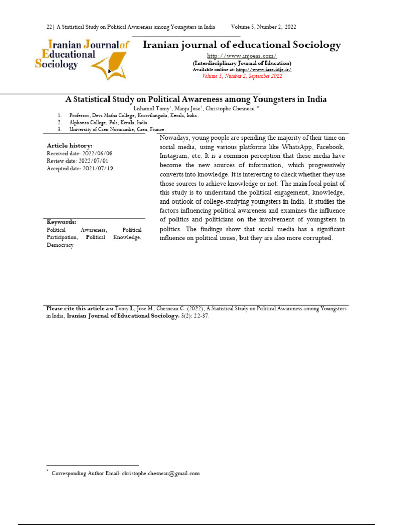 Iase Idje v5n2p22 en | PDF | Democracy | Political Ideologies