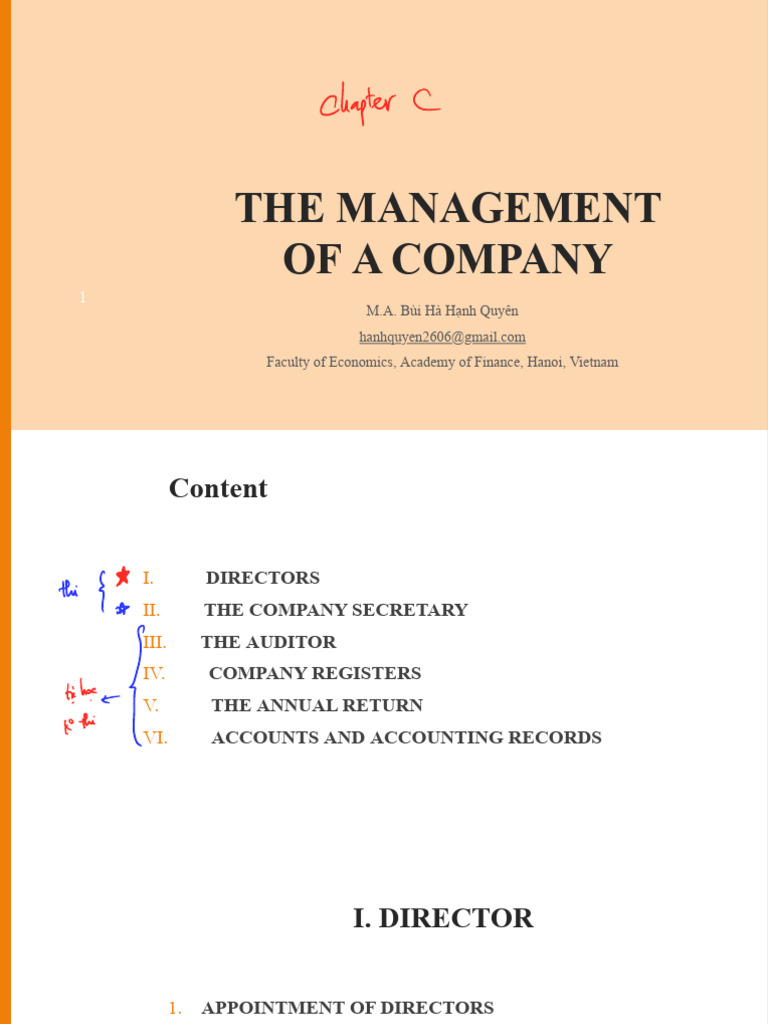 The Management of A Company | PDF | Common Law | Civil Law (Legal System)