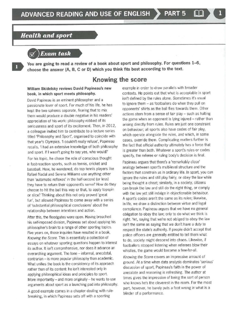 Booster Test 1 Reading | PDF