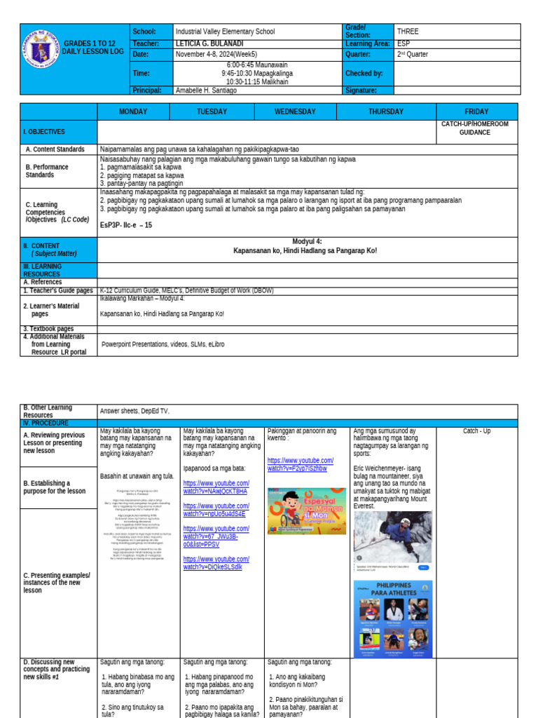 ESP Quarter2 Week5 Module 4 Nov4-8 2024 | PDF