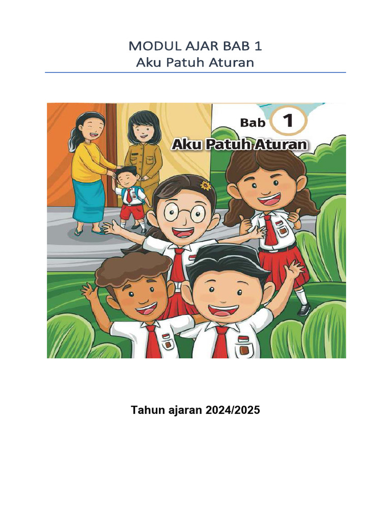 Modul Ajar PPKN BAB 1 Aku Patuh Aturan | PDF | Karier & Perkembangan | Kesehatan Holistik