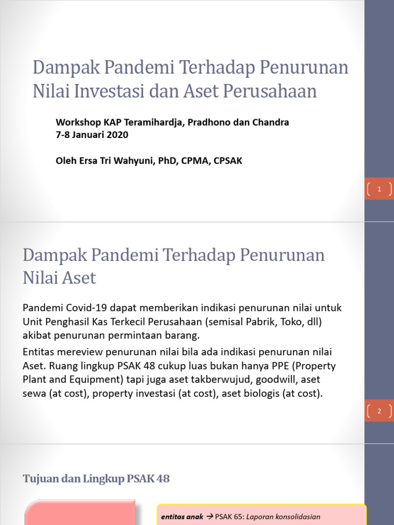 PSAK 48 Penurunan Nilai Dari Dampak Covid KAP Teramihardja | PDF