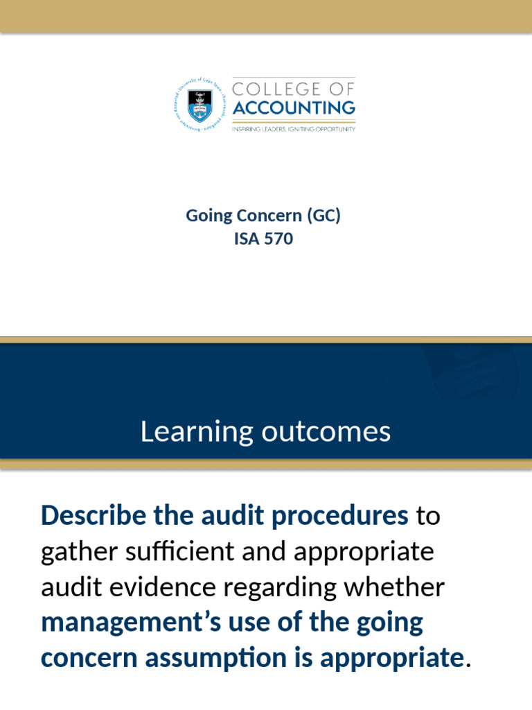 ACC3022W Going Concern | PDF | Going Concern | Audit