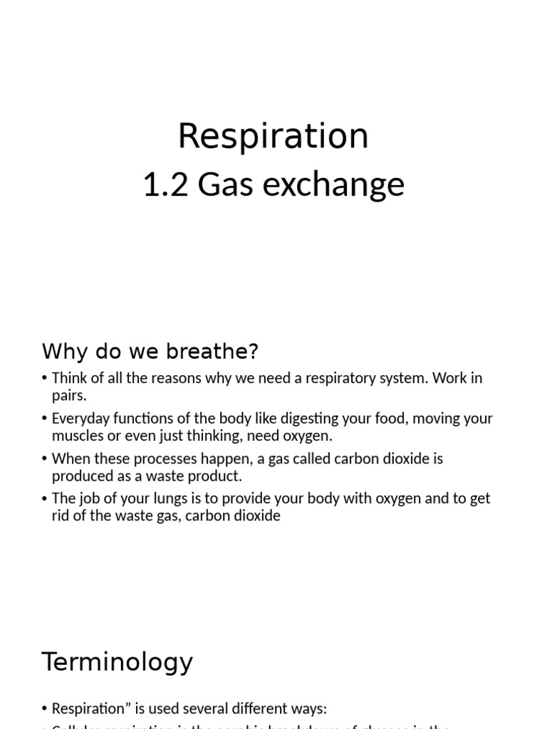Gas exchange (2) | PDF | Respiratory System | Blood