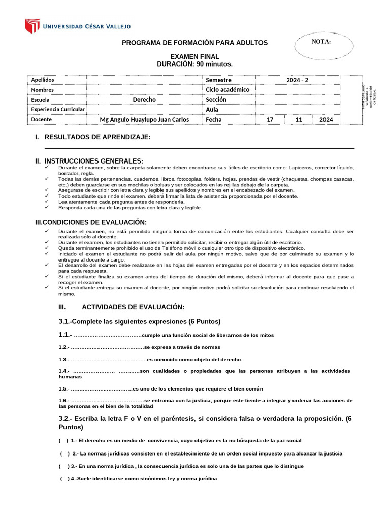 2 - Formato Plantilla Del Examen Final | PDF | Estado (política) | Justicia