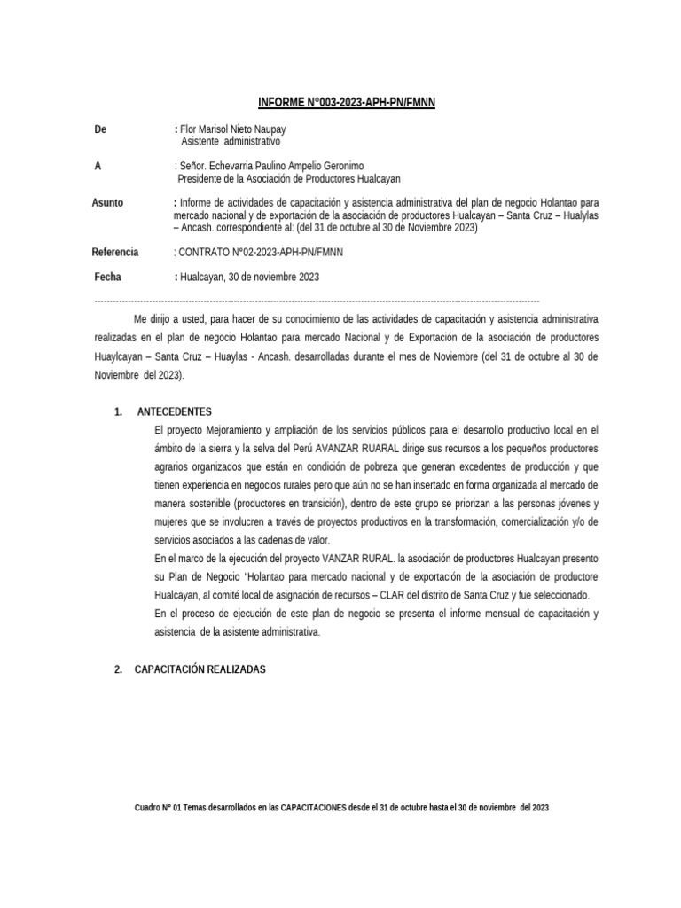 2.4. Informe Noviembre 23 MNN | PDF | Presupuesto | Business