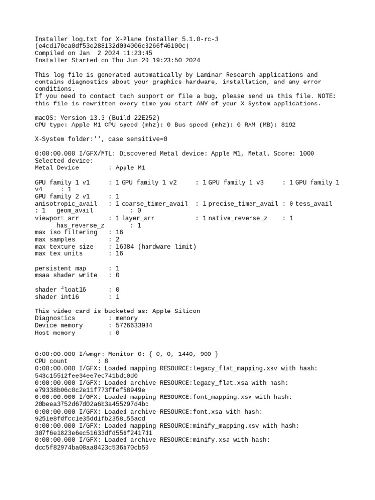 X-Plane Installer Log | PDF | Graphics Processing Unit | Shader