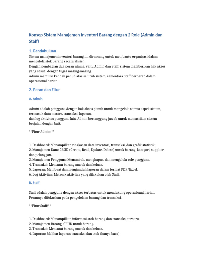 Manajemen Inventori 2 Role Detail | PDF