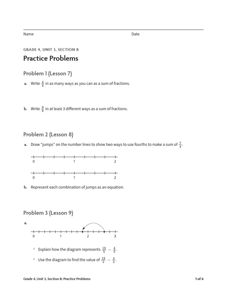 Ccss Grade - 4 Unit - 3 Section - B Practice - Problems en | PDF | Shoe ...