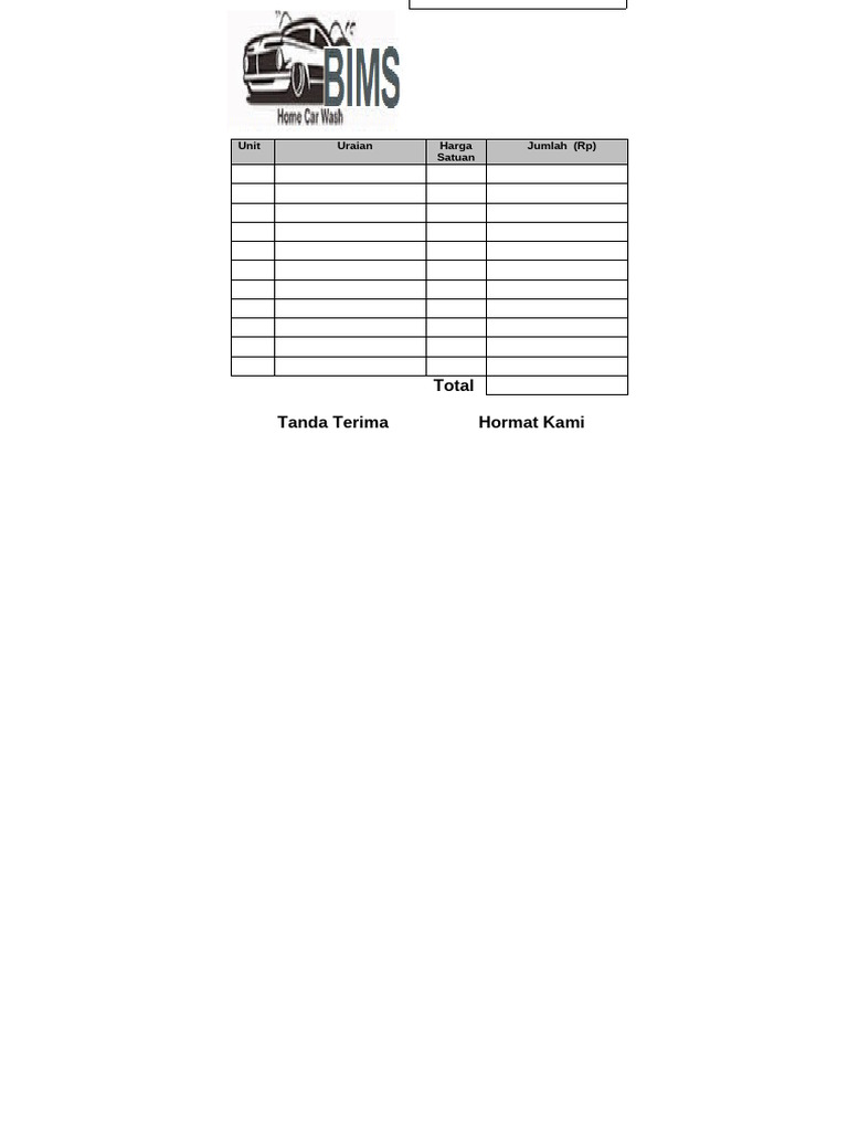 Nota Cuci Mobil | PDF