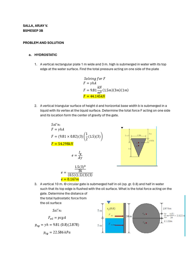 SALLA_flumech_Ass | PDF | Density | Buoyancy