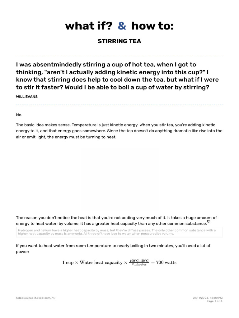 Stirring Tea | PDF | Heat | Water