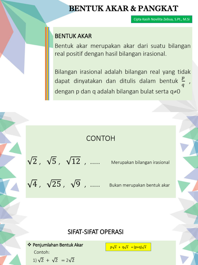 Bentuk Akar Dan Pangkat | PDF