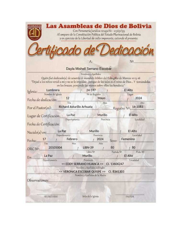 Certificado de Dedicacion | PDF