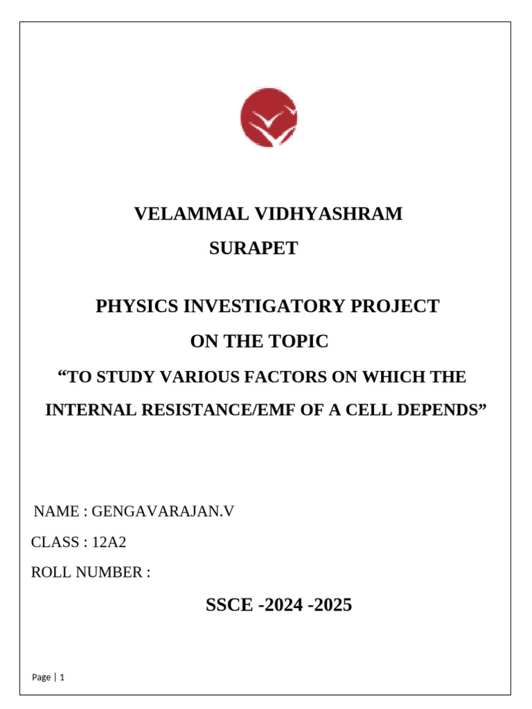 Physics Gengavarajan Project | PDF | Anode | Cathode