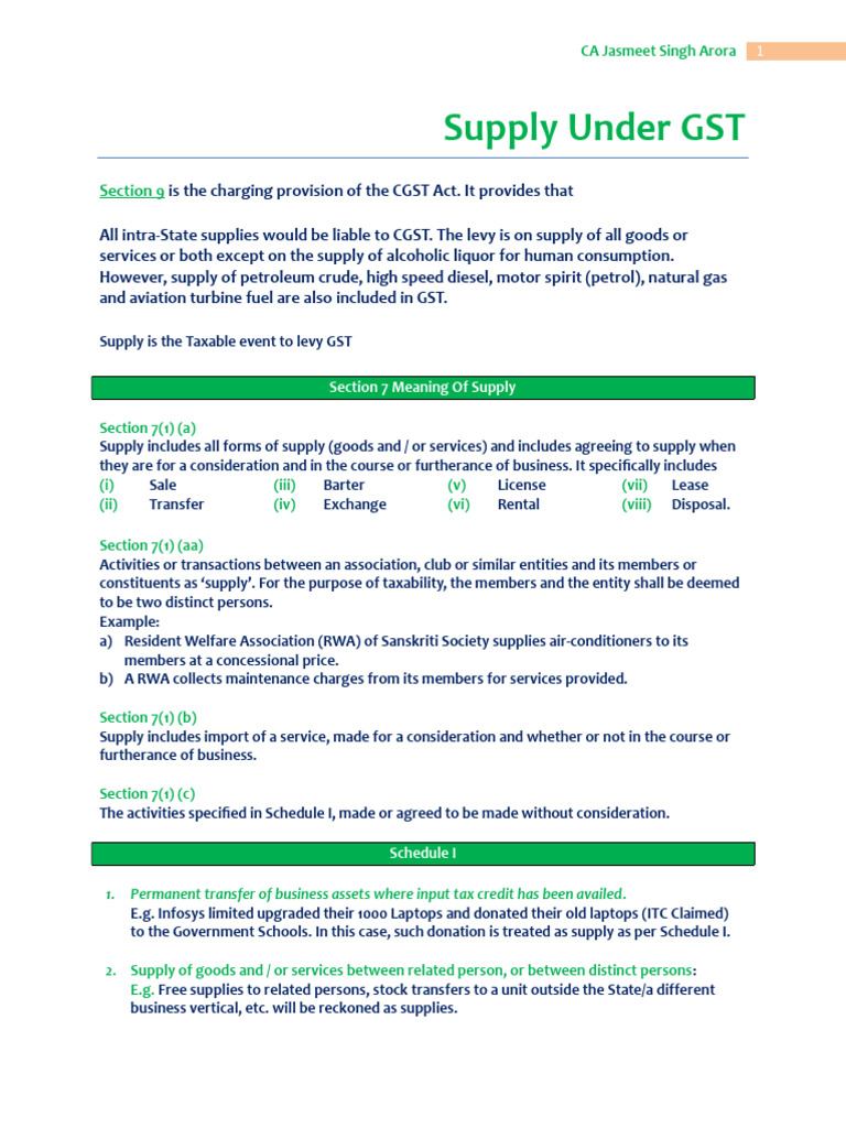Chapter 2 Supply Under GST Summary | PDF | Liquidated Damages | Breach Of Contract