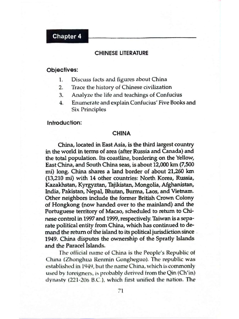Chinese Literature | PDF
