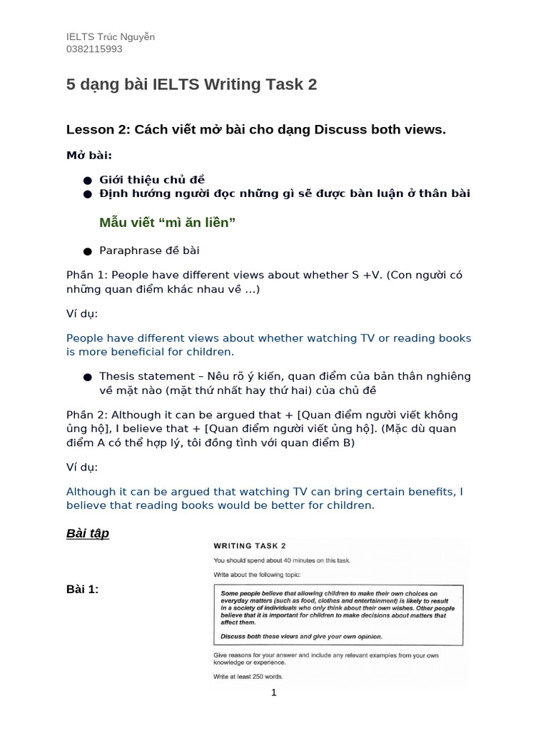 Writing Task 2 Lesson 2 Discuss Both Views | PDF