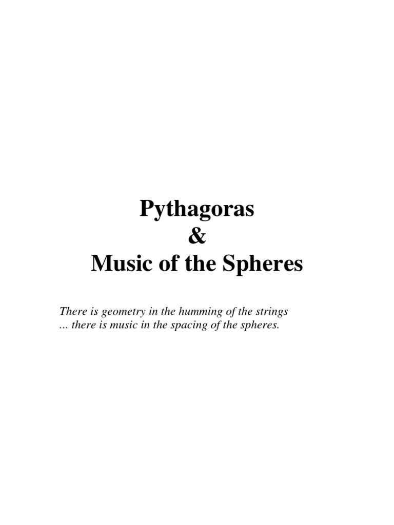 Pythagoras and Music of The Spheres | PDF