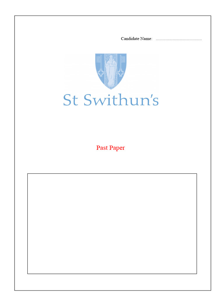 ST Swithuns Sixth Form Maths Academic Assessment | PDF | Mathematics ...