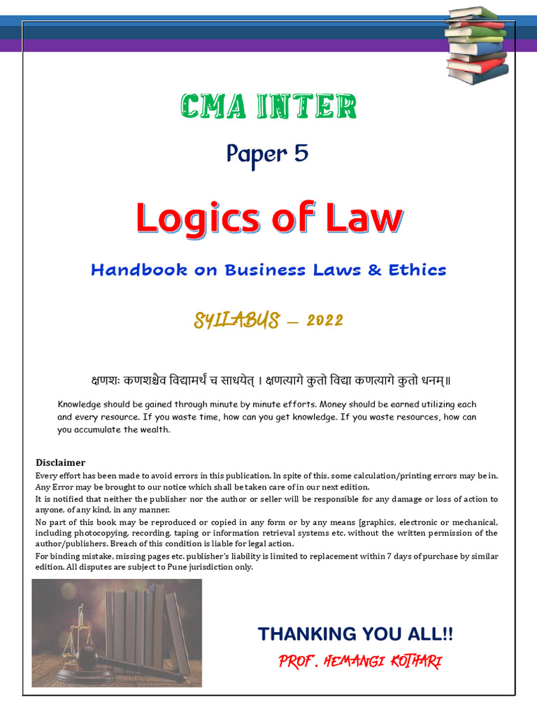 Logics of Law - Handbook On Business Laws | PDF | Alternative Dispute ...