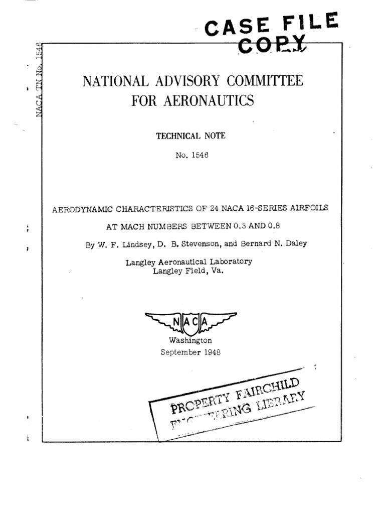Aerodynamic Characteristics of 24 Naca 16-Series Airfoils at Mach ...