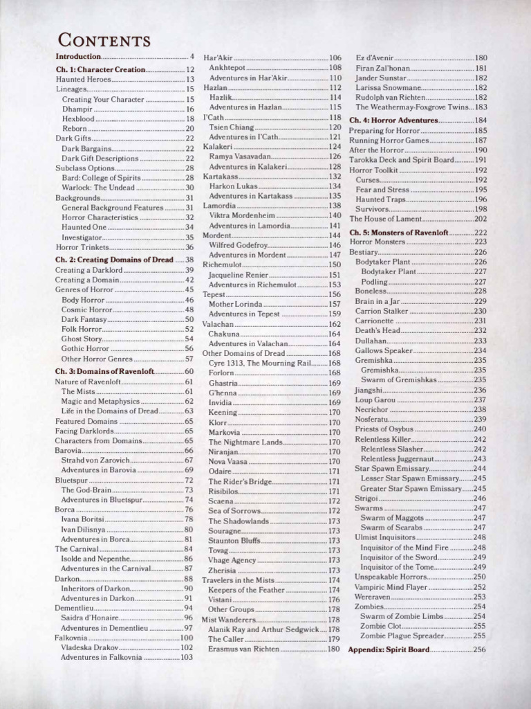 D&D 5E - Van Richten's Guide To Ravenloft 4 | PDF | Fantasy Role ...