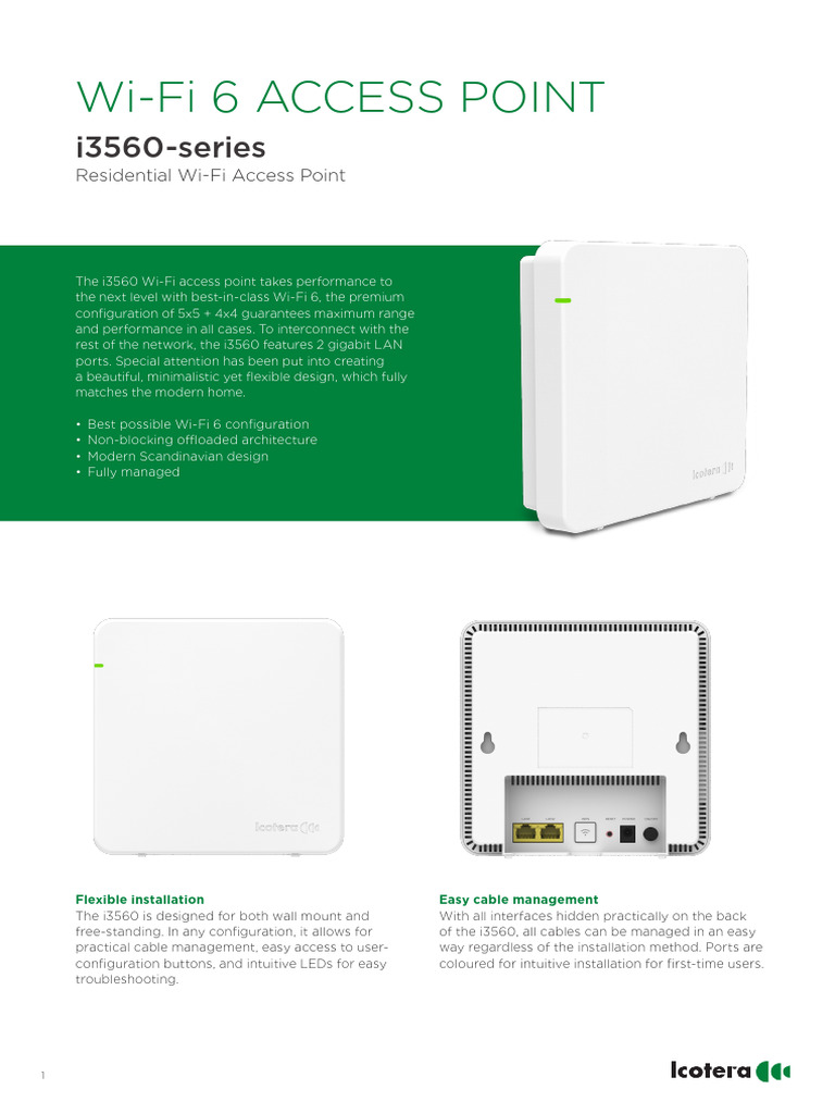 Icotera i3560 Wi-Fi 6 Access Point Guide | PDF | Wi Fi | Ieee 802.11