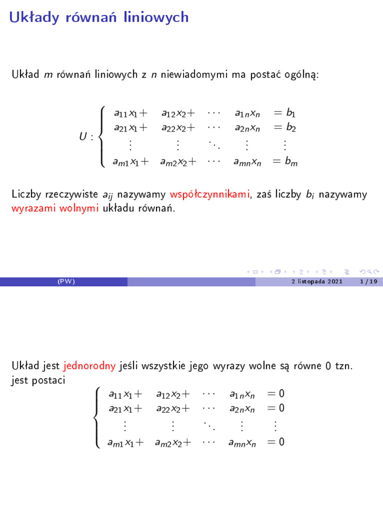 m1 Uklady Rownan 2021 | PDF