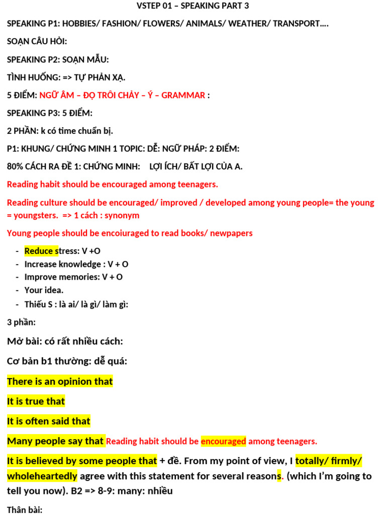 VSTEP-01-speaking-part-3 b22 | PDF | Cognition | Epistemology