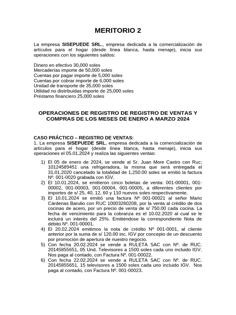 Taller - MERITORIO CONTABILIDAD 24-09-24 | PDF | Dinero | Economias