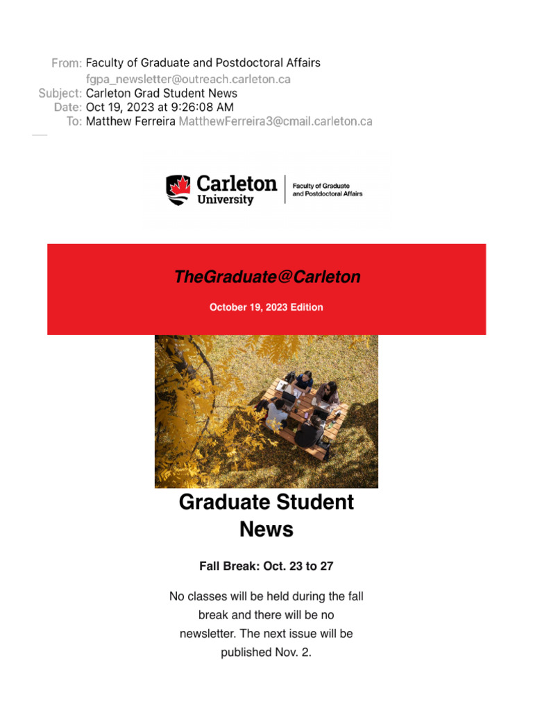 Carleton Grad Student News | PDF | Autism Spectrum | Fellow