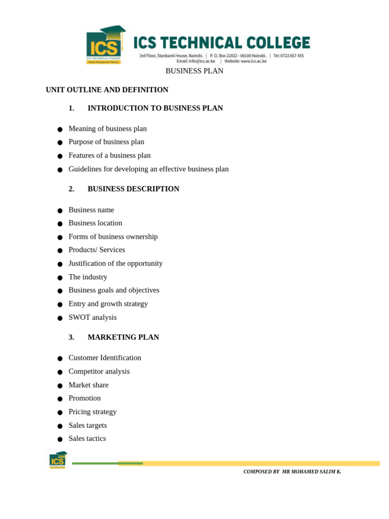 Business Plan Notes | PDF | Partnership | Sole Proprietorship