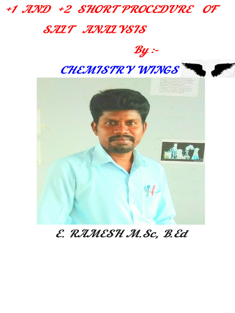 11th Chemistry Salt Analysis English Medium | PDF | Calcium | Materials