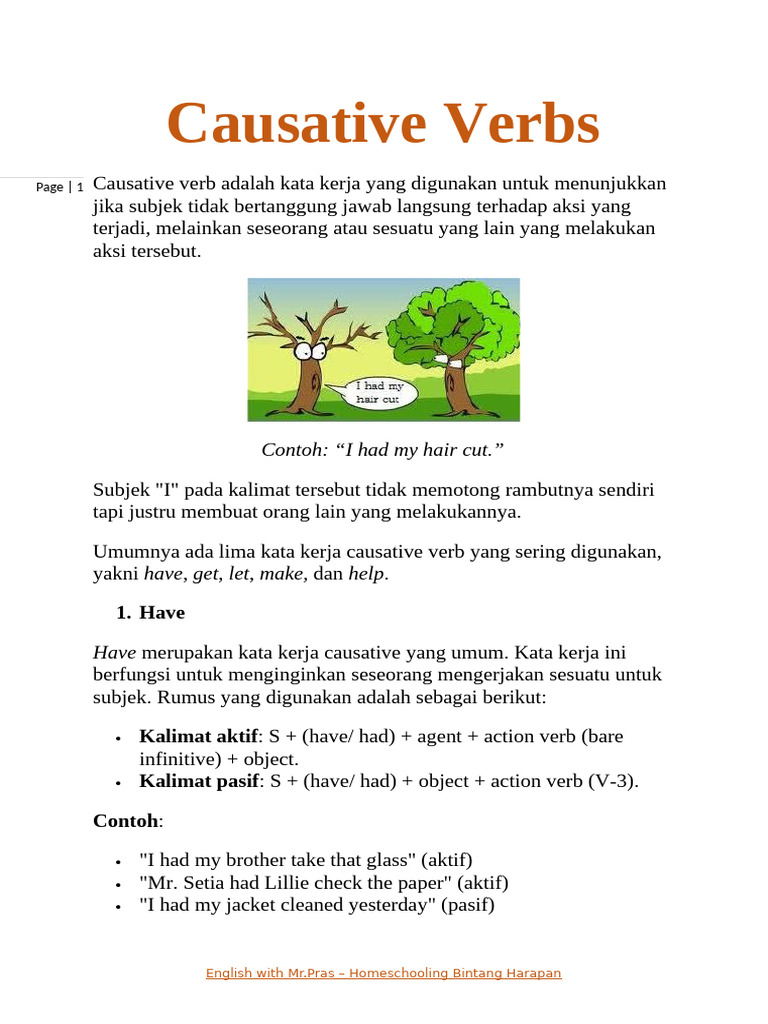 Panduan Causative Verbs dalam Bahasa Inggris | PDF