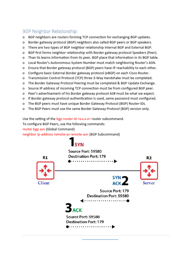 BGP Neighbor Relationship | PDF | Router (Computing) | Computer Science