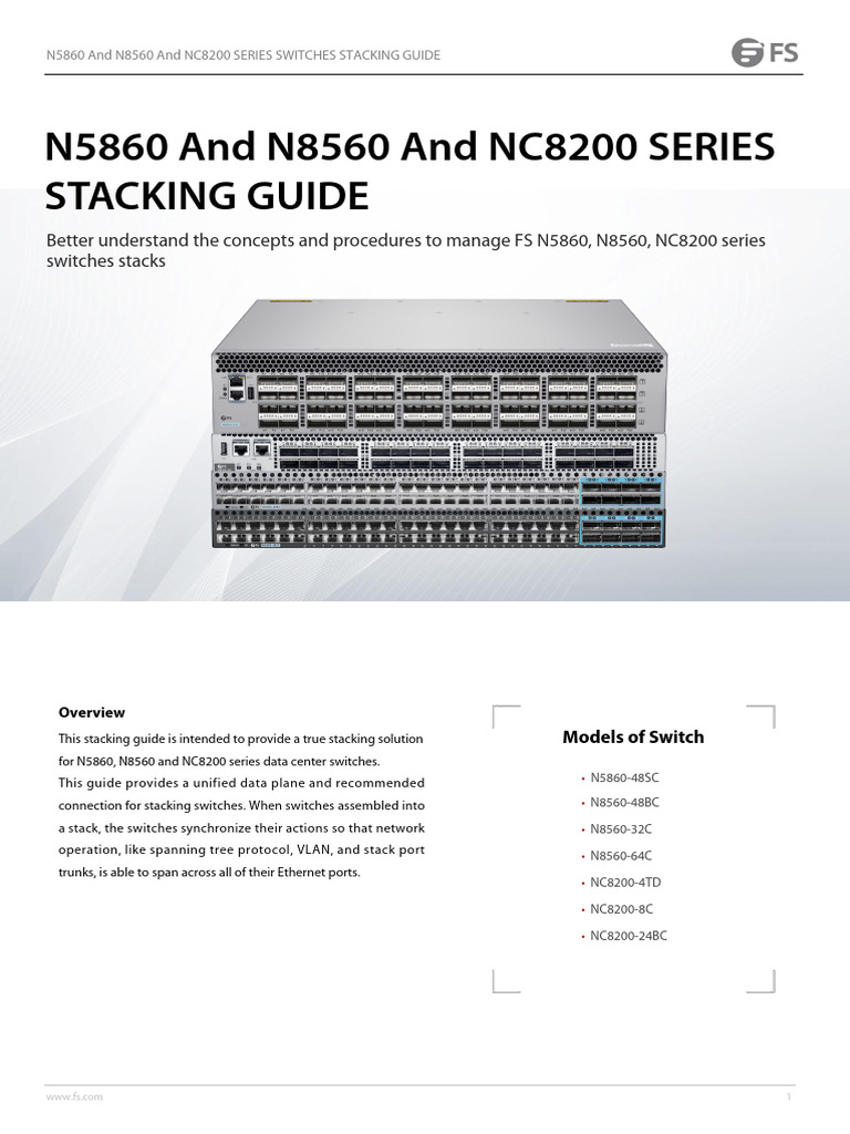 FS N5860 and N8560 and N8200 Series Stacking Guide | PDF | Network ...