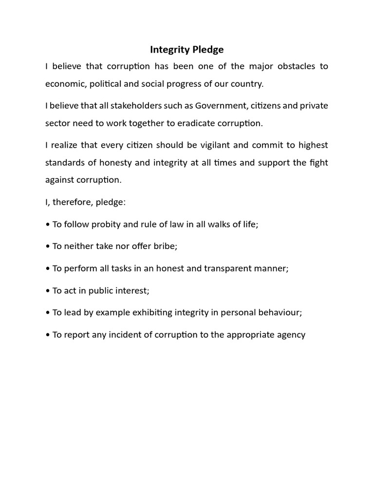 Integrity Pledge | PDF