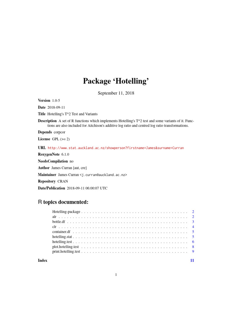 Hotelling | PDF | Covariance Matrix | Statistics