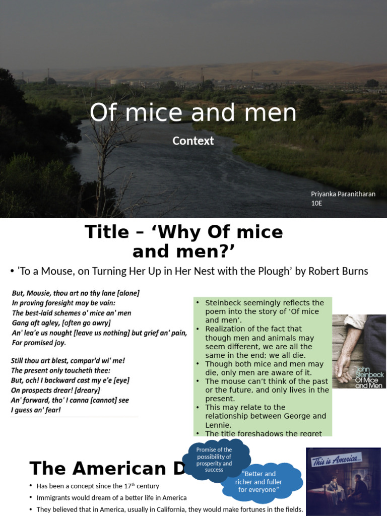 Of Mice and Men Context - Lit Assessment | PDF