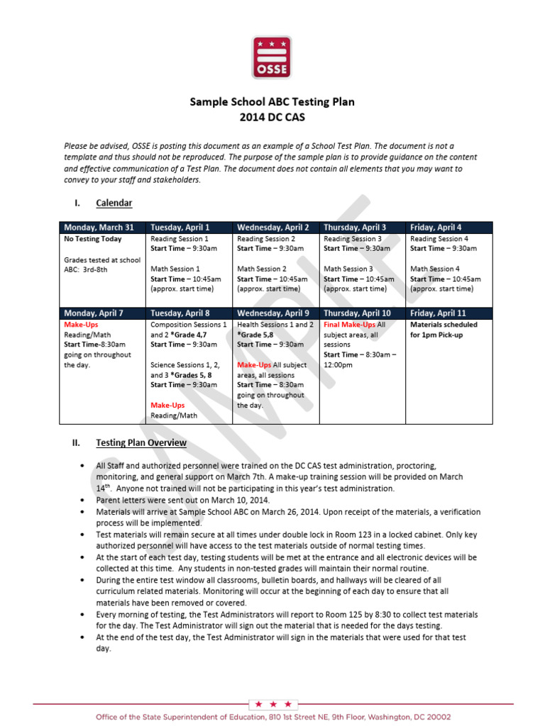 ABC Testing Plan Overview 2014 | PDF