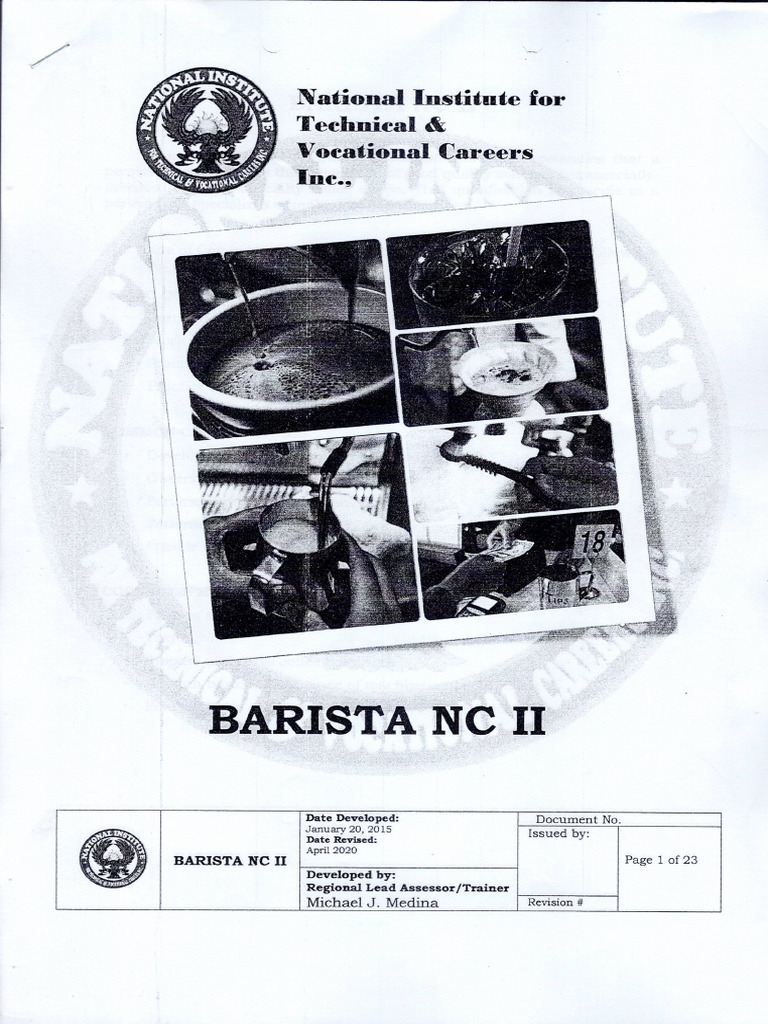 Barista NC II Manual 1 | PDF