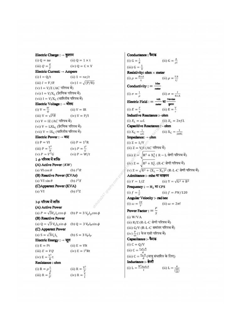 Formula Booklets | PDF