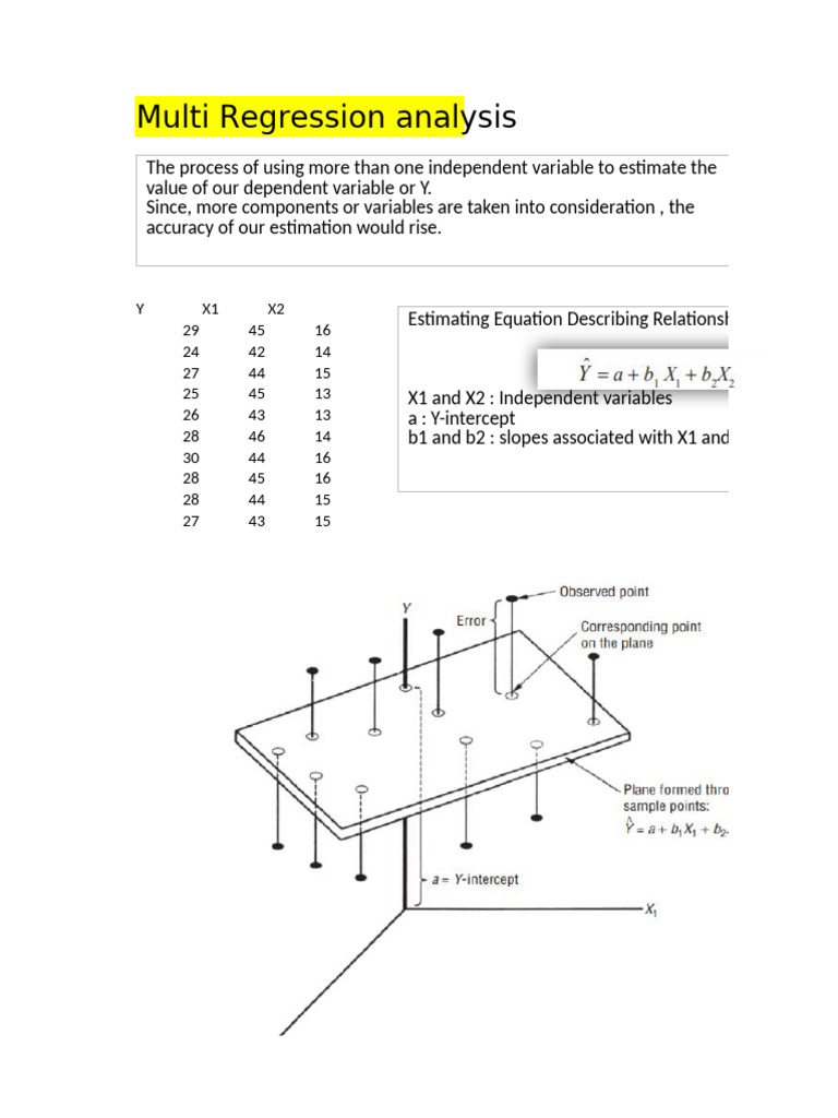 Updating From Linear Regression To Multi Regression | PDF | Dependent And Independent Variables ...