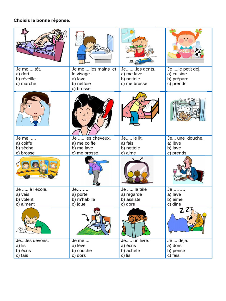 Quiz de vocabulaire quotidien en français | PDF